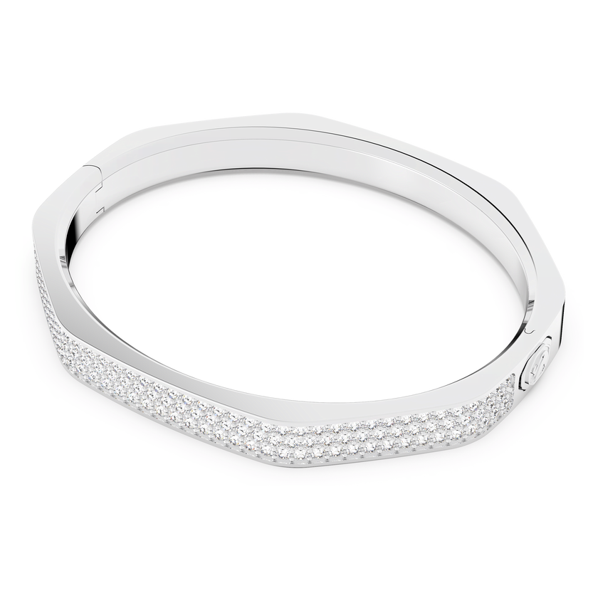 Buy Swarovski Dextera bangle, Octagon, Pavé, White, Rhodium plated in ...