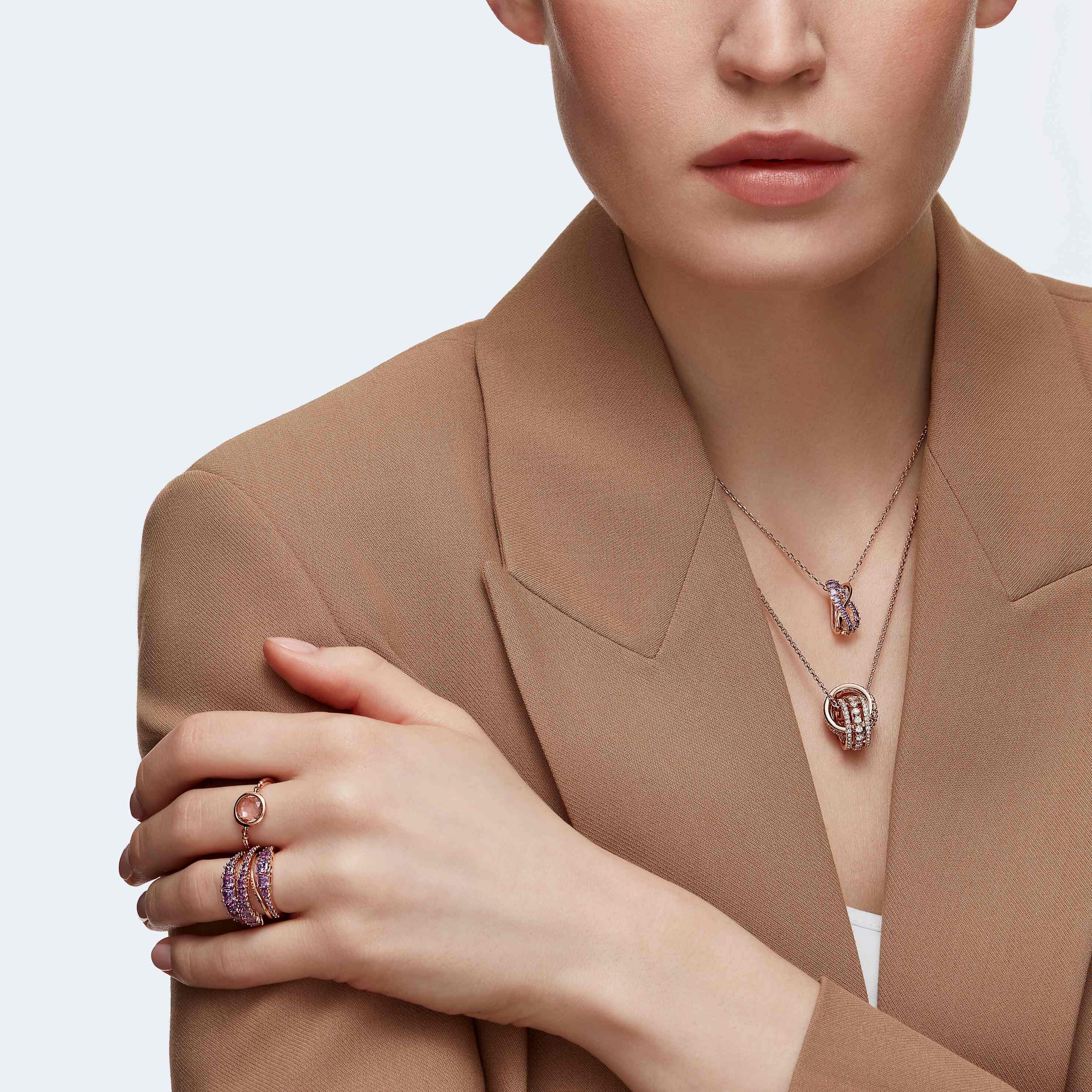 Buy Swarovski Tahlia Ring Pink Rose gold tone plated
