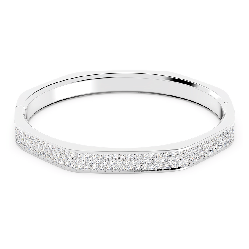 Buy Swarovski Dextera bangle, Octagon, Pavé, White, Rhodium plated in ...